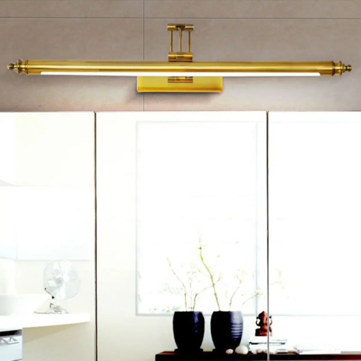 Adjustable Brass Linear LED Wall Mount Vanity Light – Homebaa