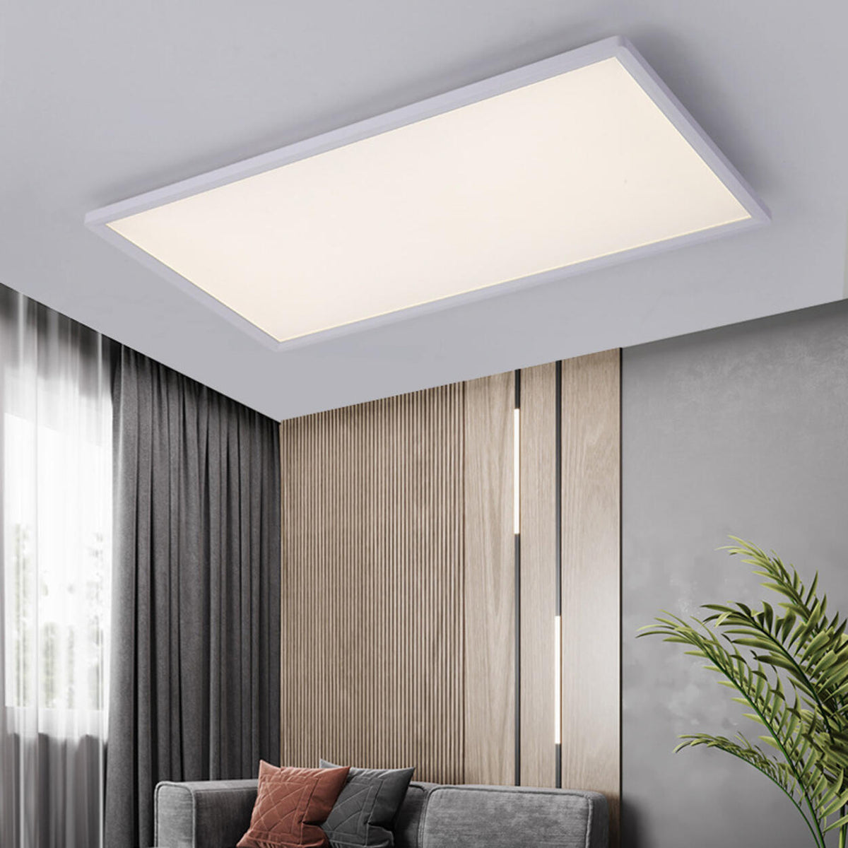 Bedroom White Rectangular LED Flush Mount Ceiling Light – Homebaa