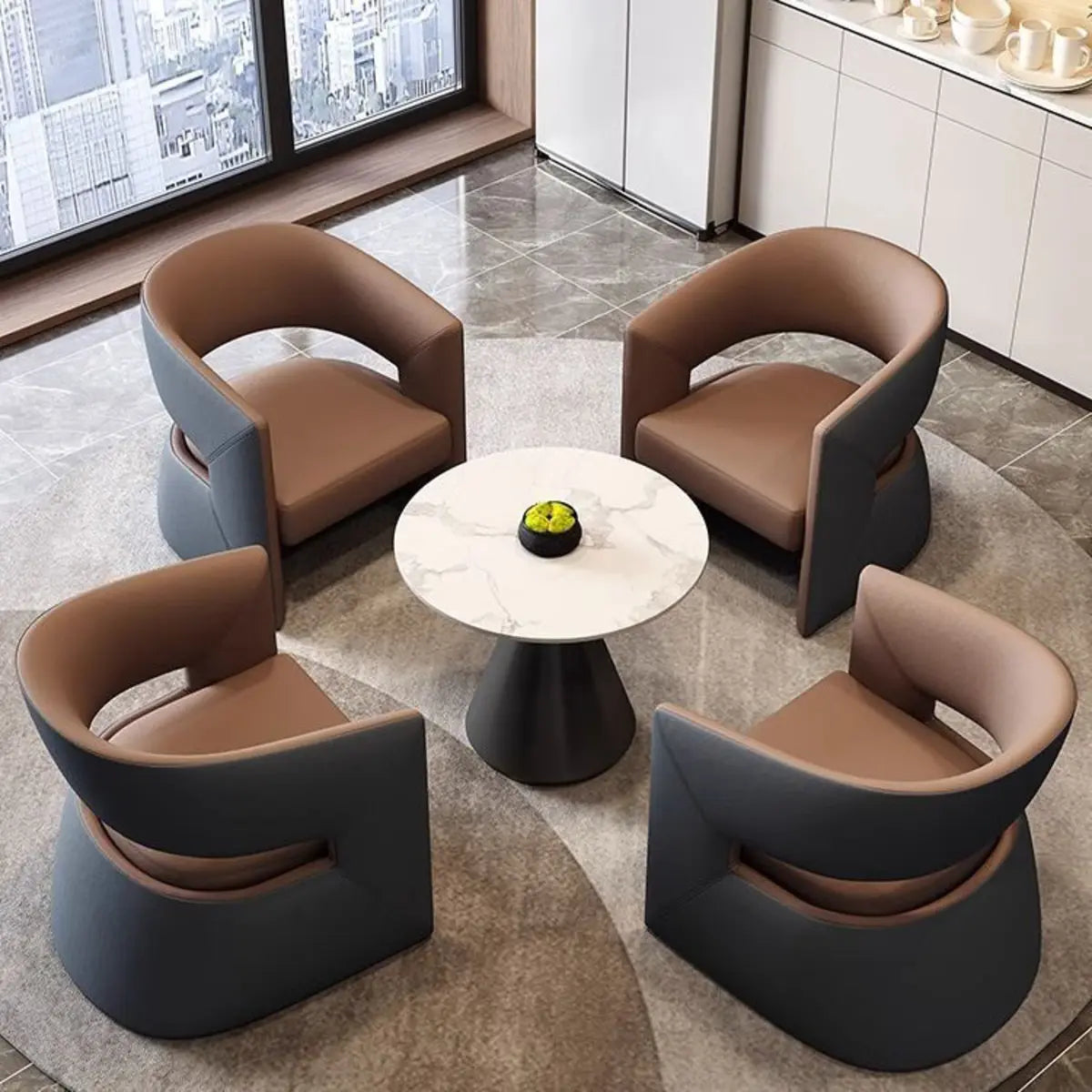 Coffee Stain Resistant Nappa Curved Back Arm Chair – Homebaa