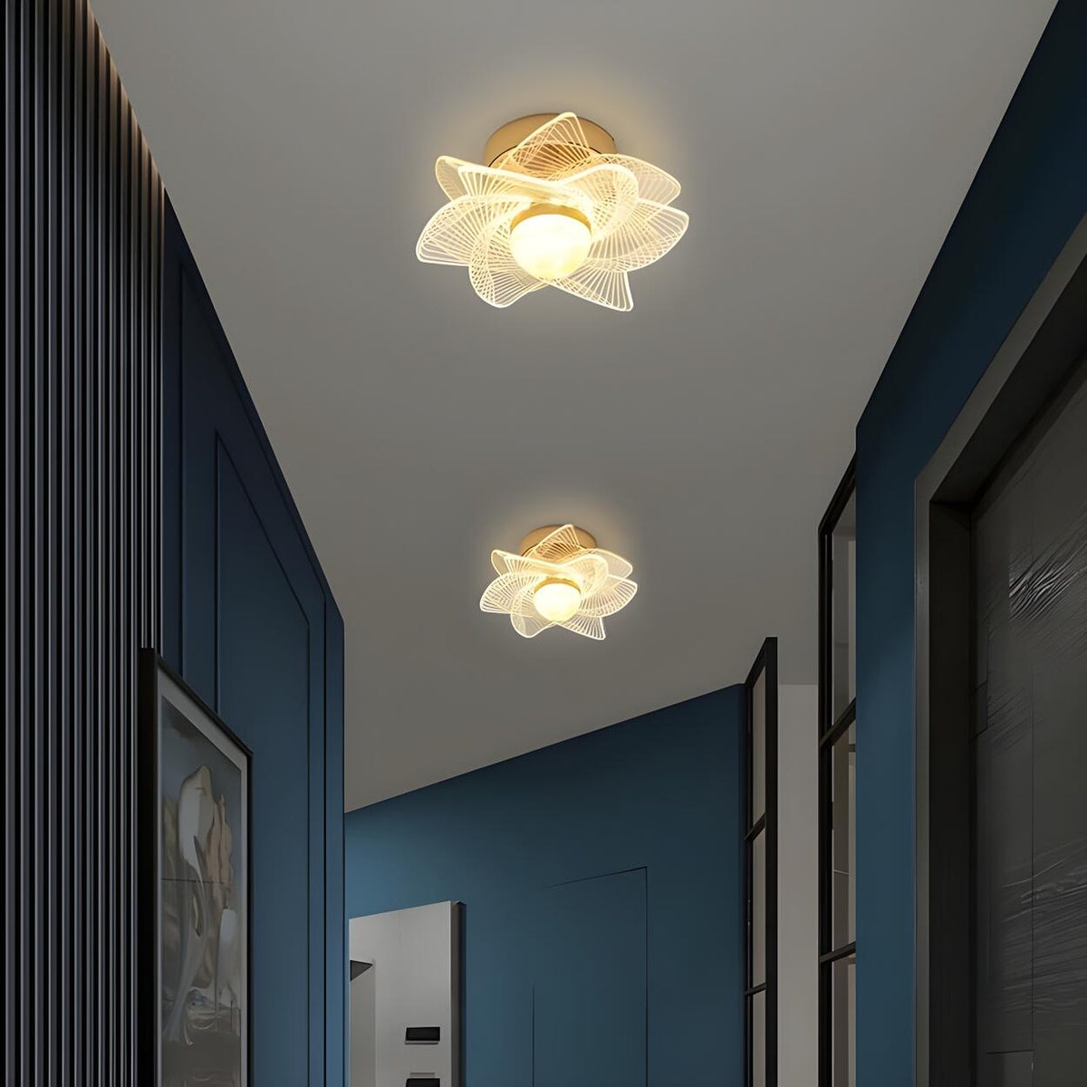 Corridor Gold Flower Shape LED Flush Mount Ceiling Lamp – Homebaa