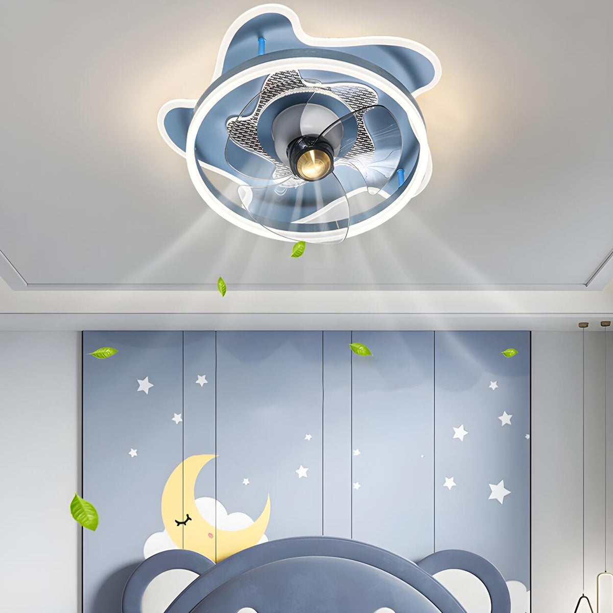 Creative 3-Blade Star Ring Ceiling Fan with LED Light – Homebaa