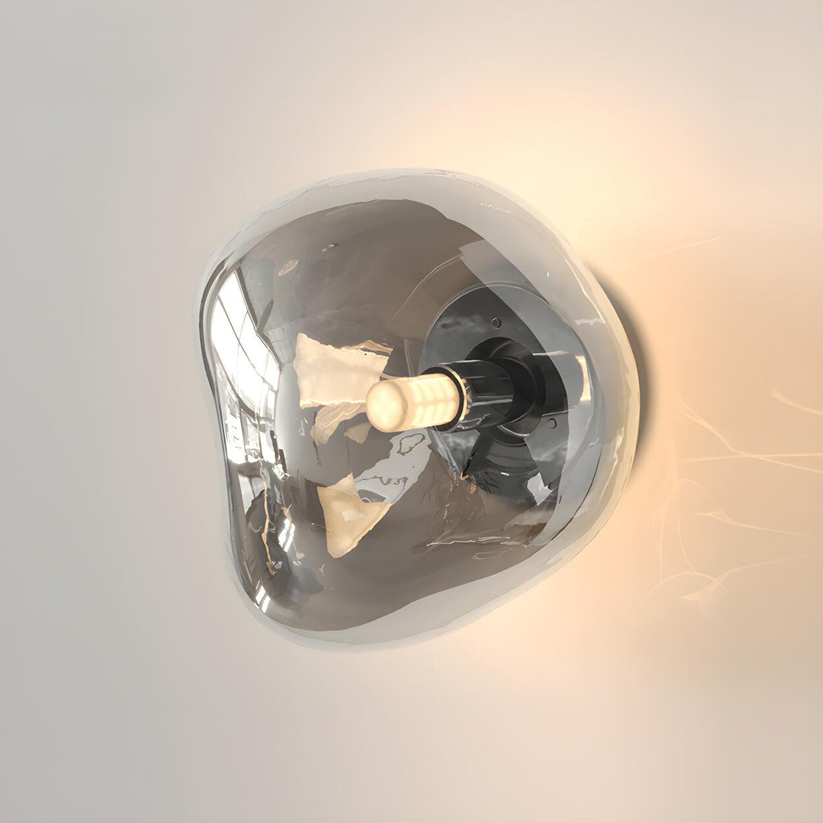 Creative Rock-Shaped Chrome Glass Wall Sconce Light – Homebaa