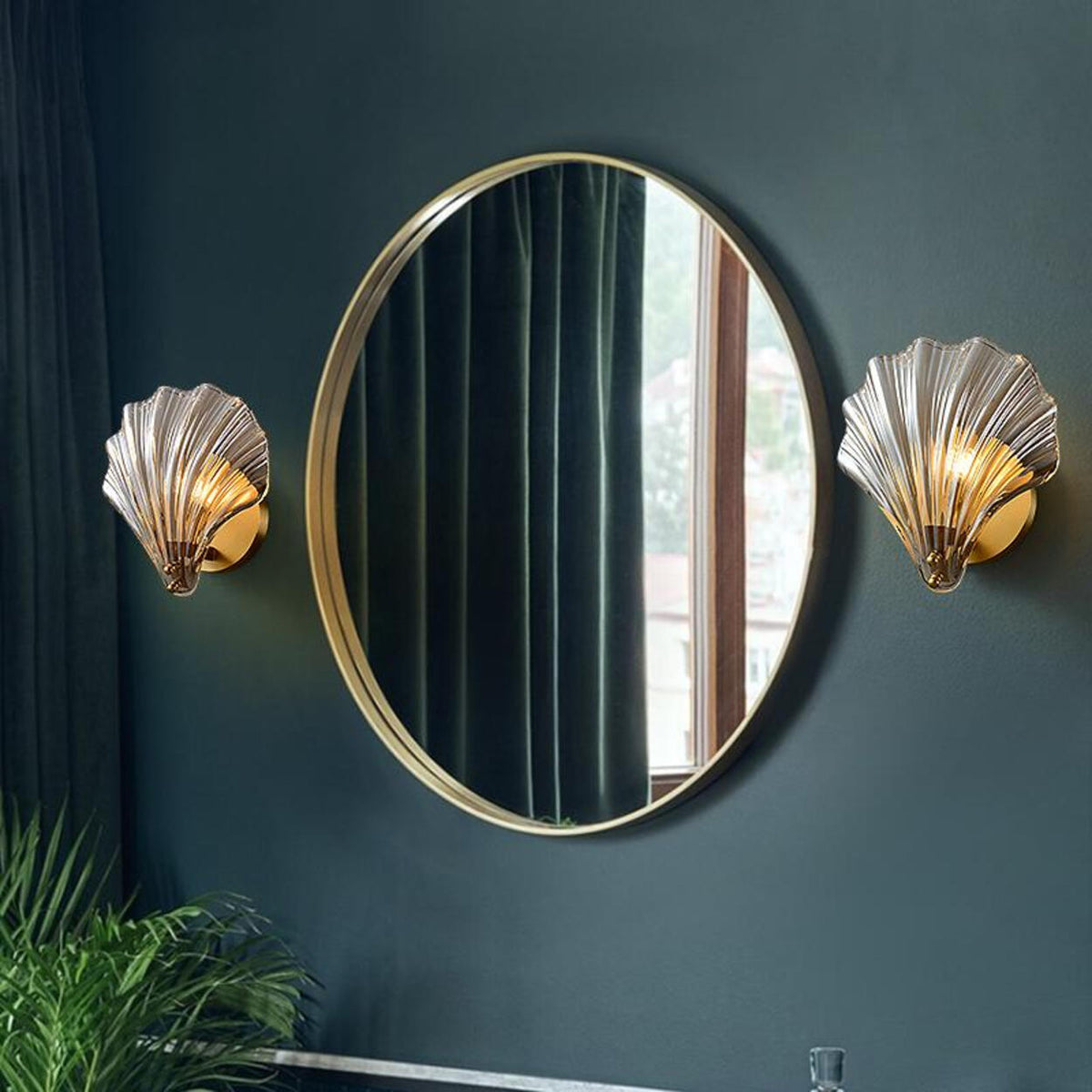 Elegant Gold Seashell Glass Vanity Wall Light – Homebaa