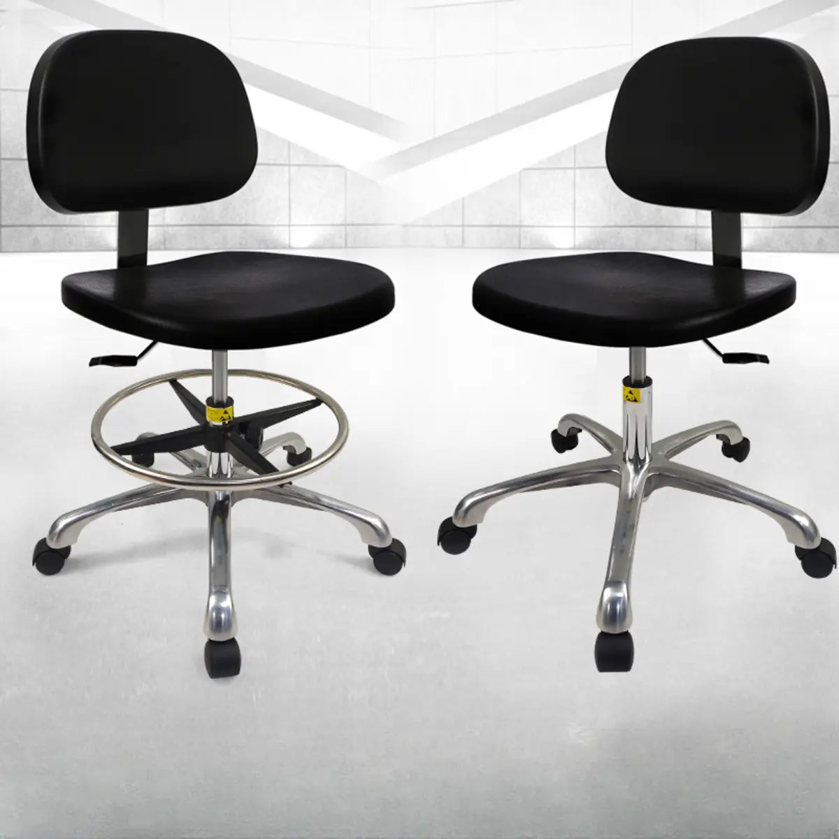 Ergonomic Metal Adjustable Office Stool Black Medium Seat – Homebaa