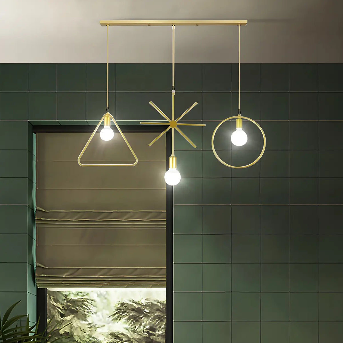 Geometric Modern Gold Island Pendant Light Fixtures – Homebaa