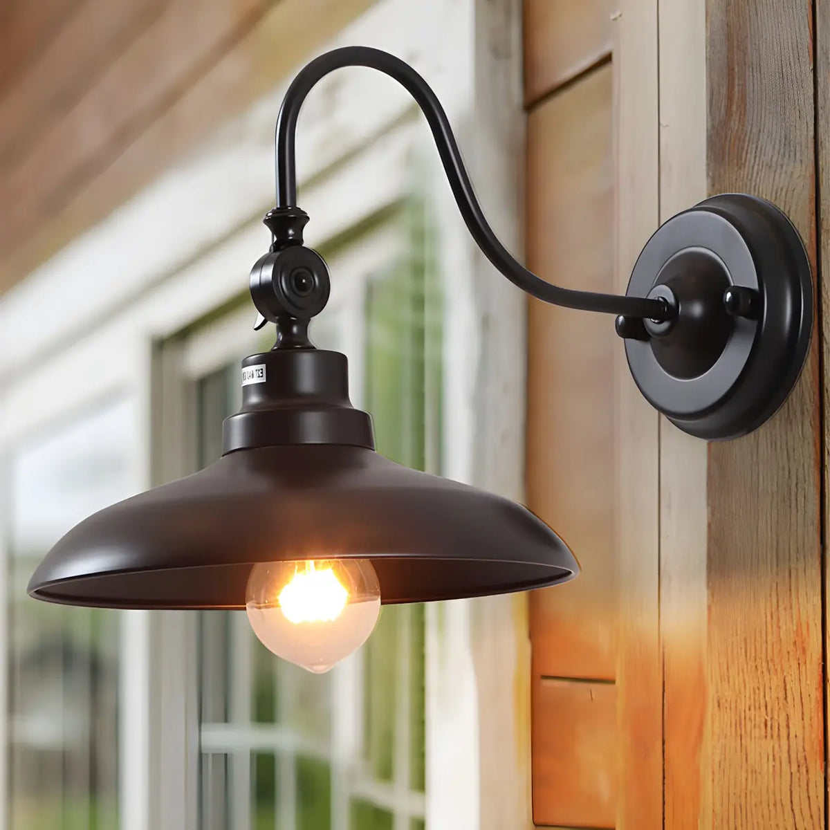 Industrial Cone Iron Outdoor Black Mini Wall Sconce – Homebaa