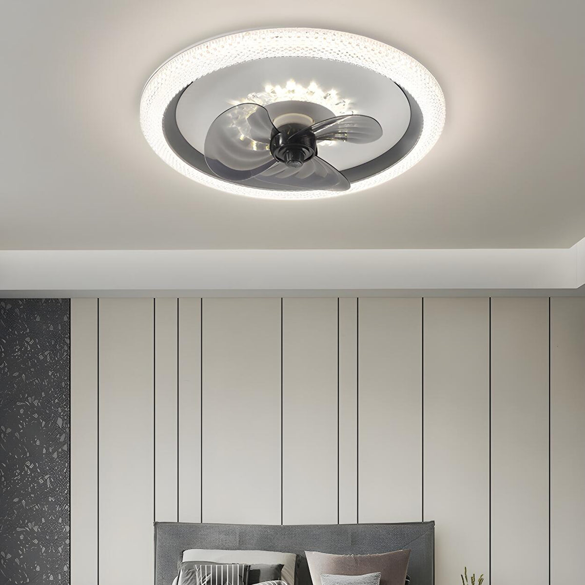 Kids Room Trendy 3-Blade Ring Ceiling Fan with Light – Homebaa