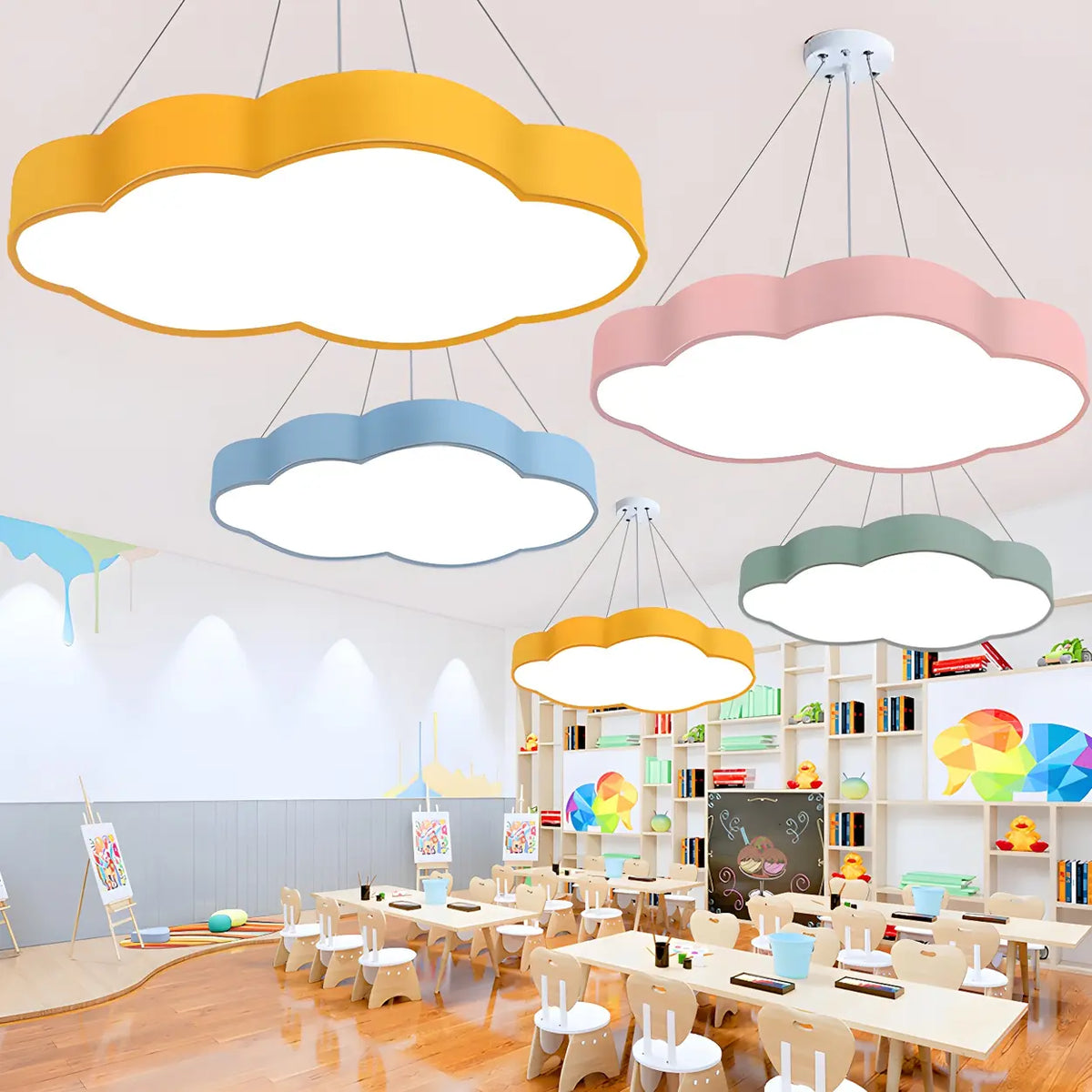 Kindergarten Hanging Cloud LED Semi-Flush Mount Light – Homebaa