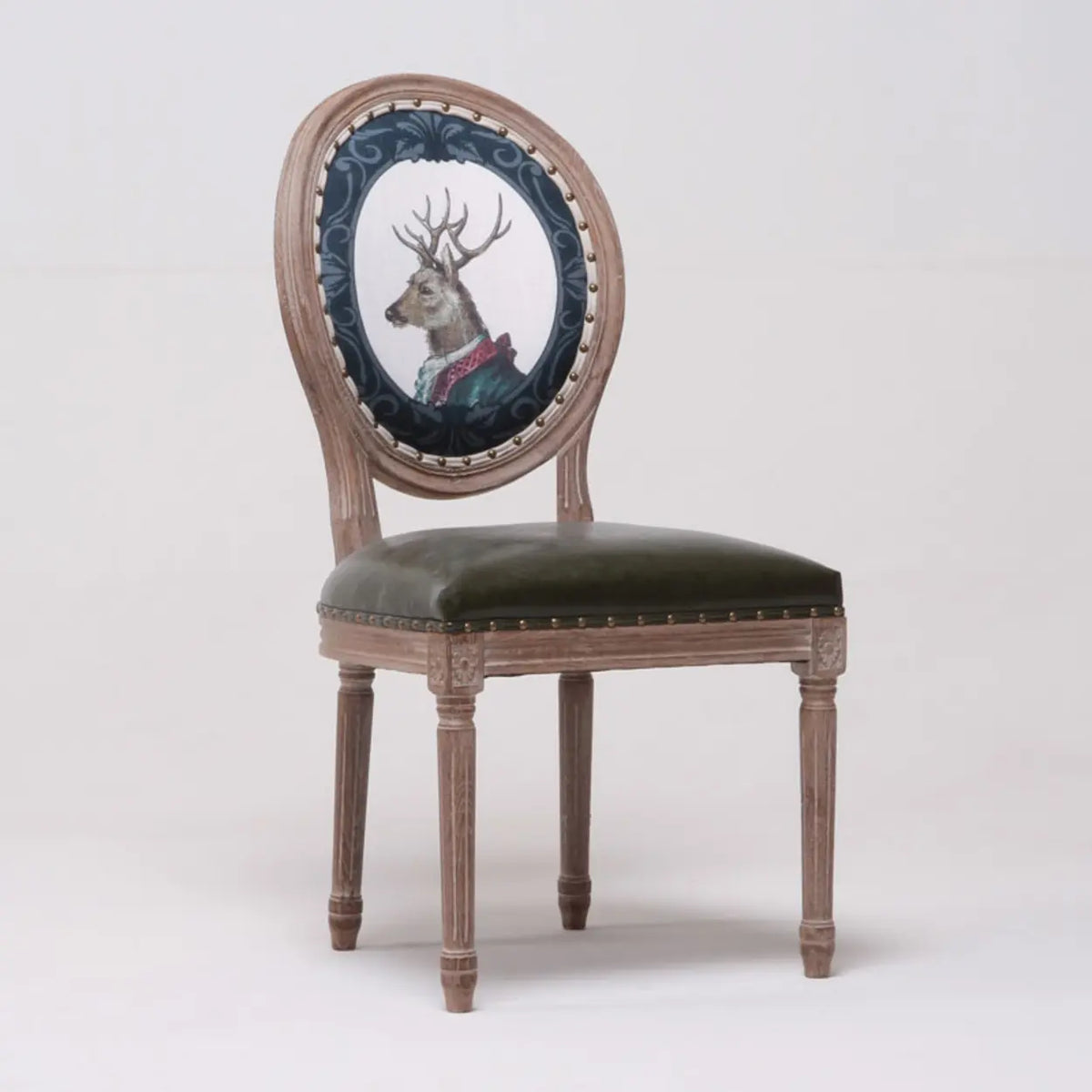 Kitchen Oval High Back Fabric Seat Wood Dining Chair – Homebaa