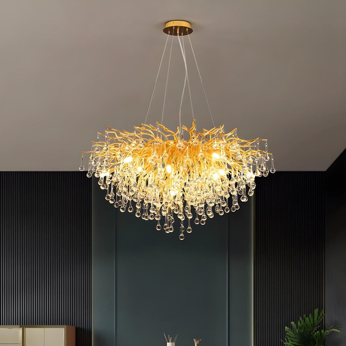 Luxury Crystal Branch Chandelier For Living Room – Homebaa