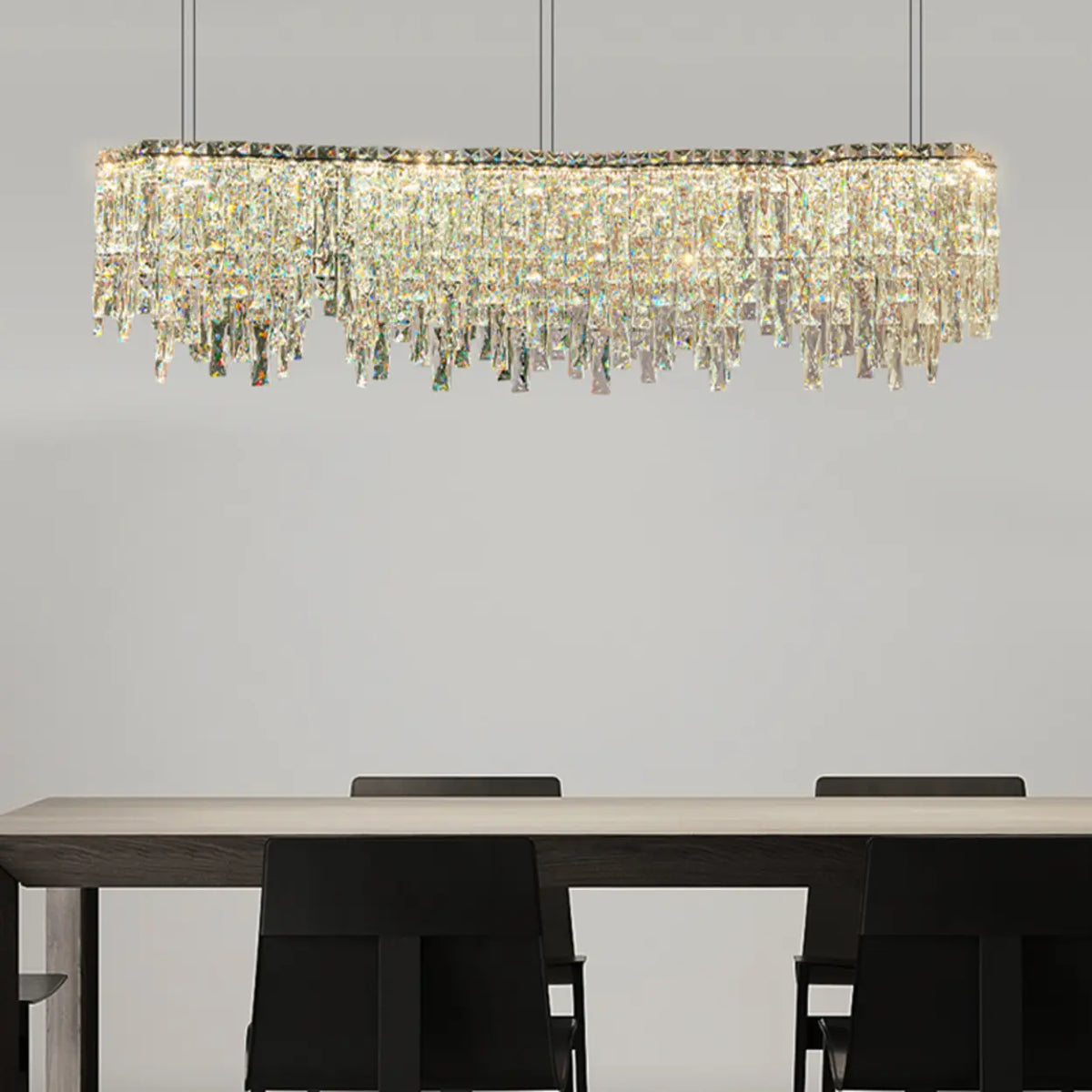 Luxury Crystal Cascading Prisms Island Chandelier Light – Homebaa