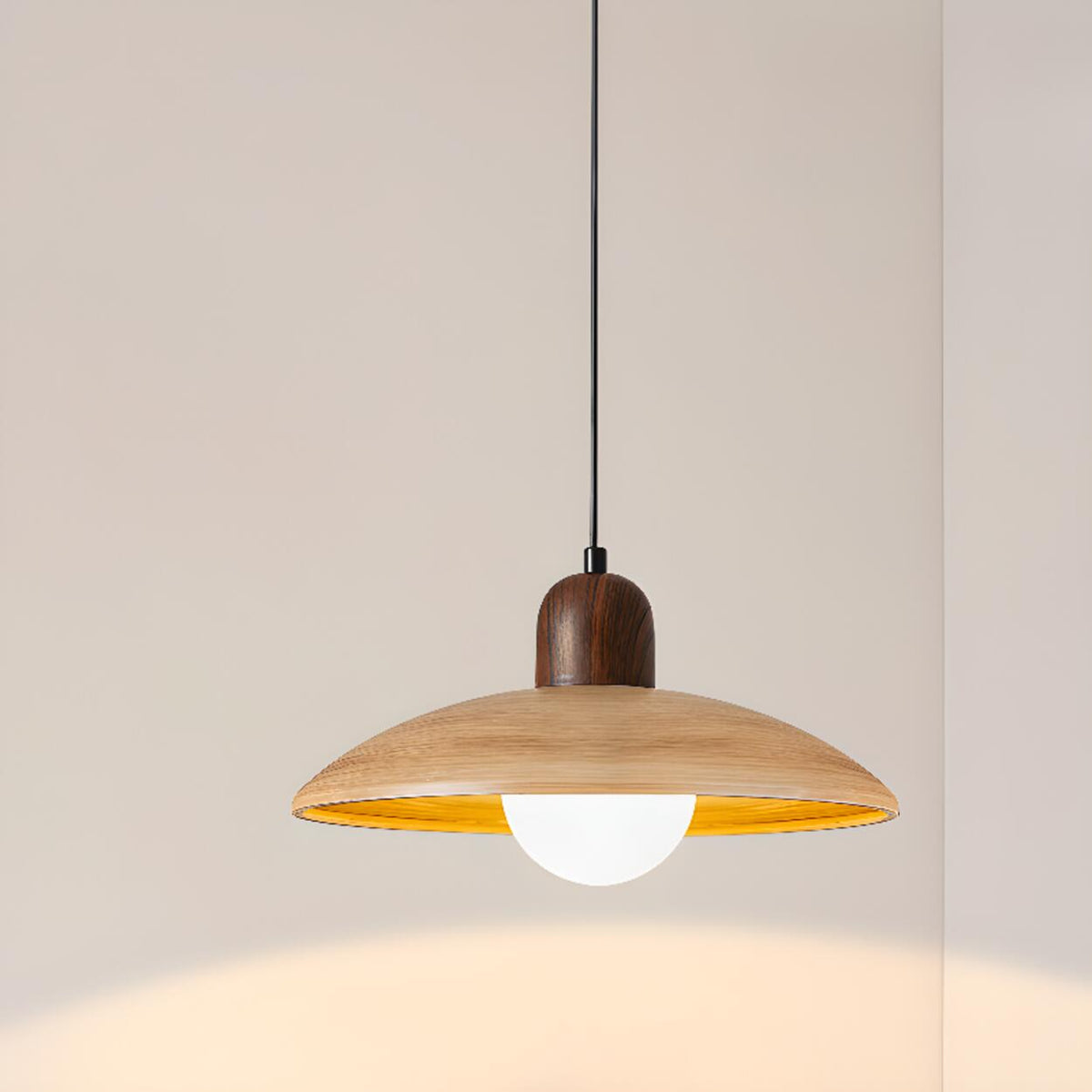 Minimalist Adjustable Height Wooden Pendant Light – Homebaa
