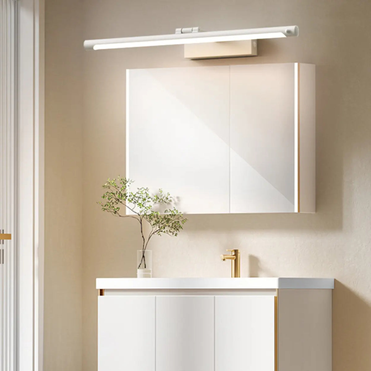 Minimalist White Cylinder Adjustable Vanity Light – Homebaa