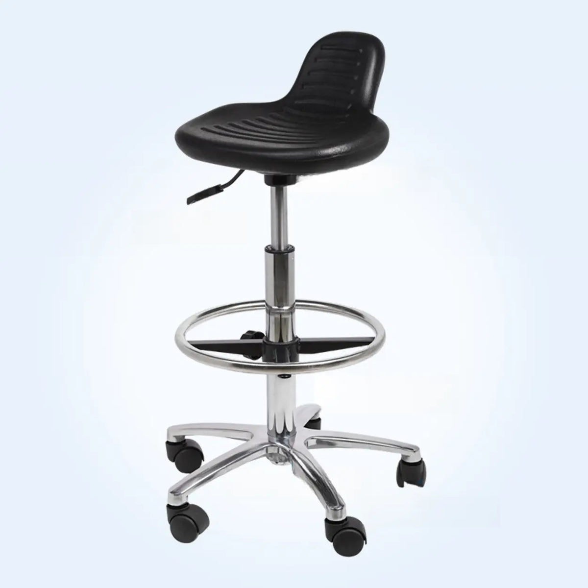 Modern Black Alloy Low Back Office Stool with Casters – Homebaa
