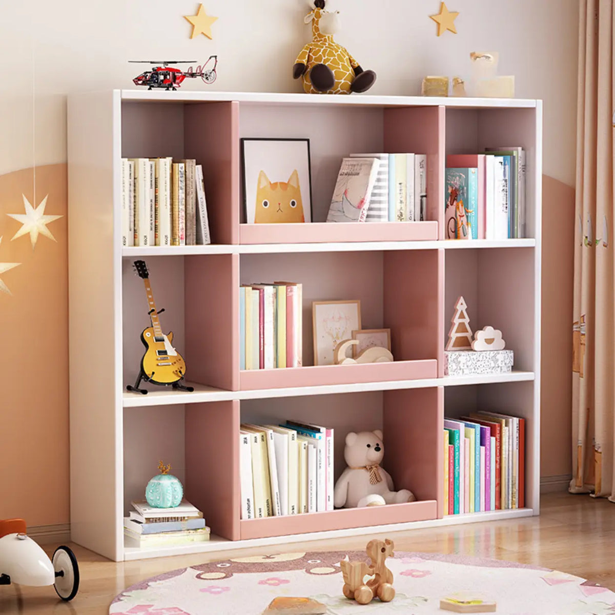 Modern Closed Square 3-Shelf Wood Organizer Bookcase – Homebaa
