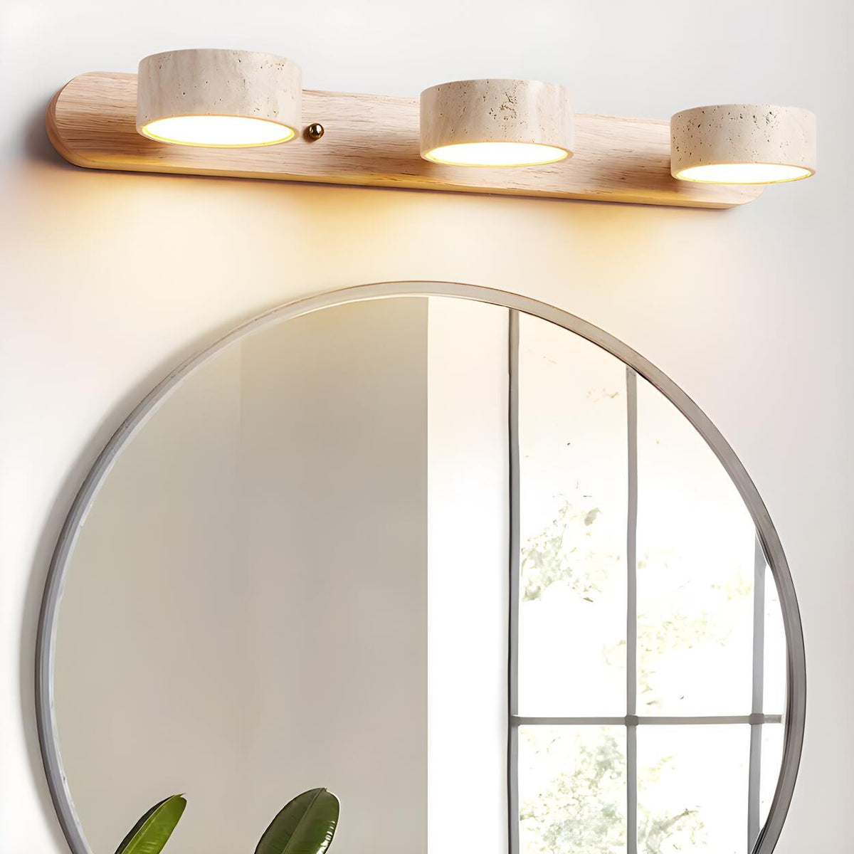 Modern Stone Circular Multi-Light LED Vanity Light – Homebaa