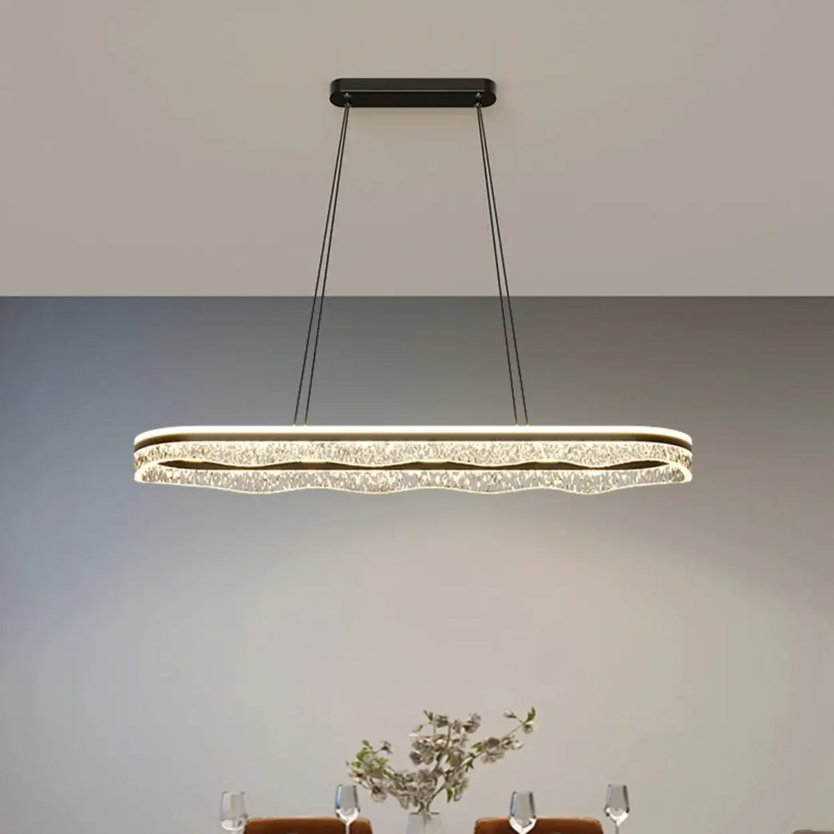 Modern Wave LED Pendant Light for Dining & Living Room – Homebaa