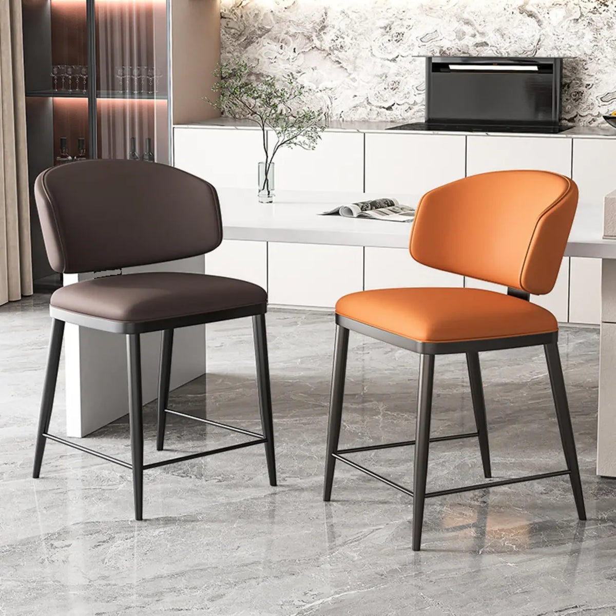 Modish Padded Upholstery Armless Low Back Dining Chair – Homebaa