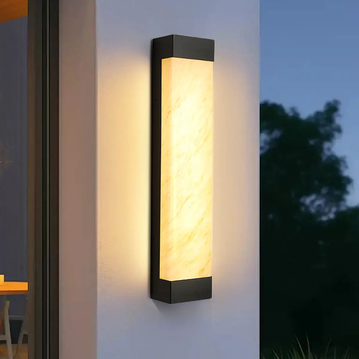 Modish Rectangle Outdoor Wall Light Black Warm Light – Homebaa