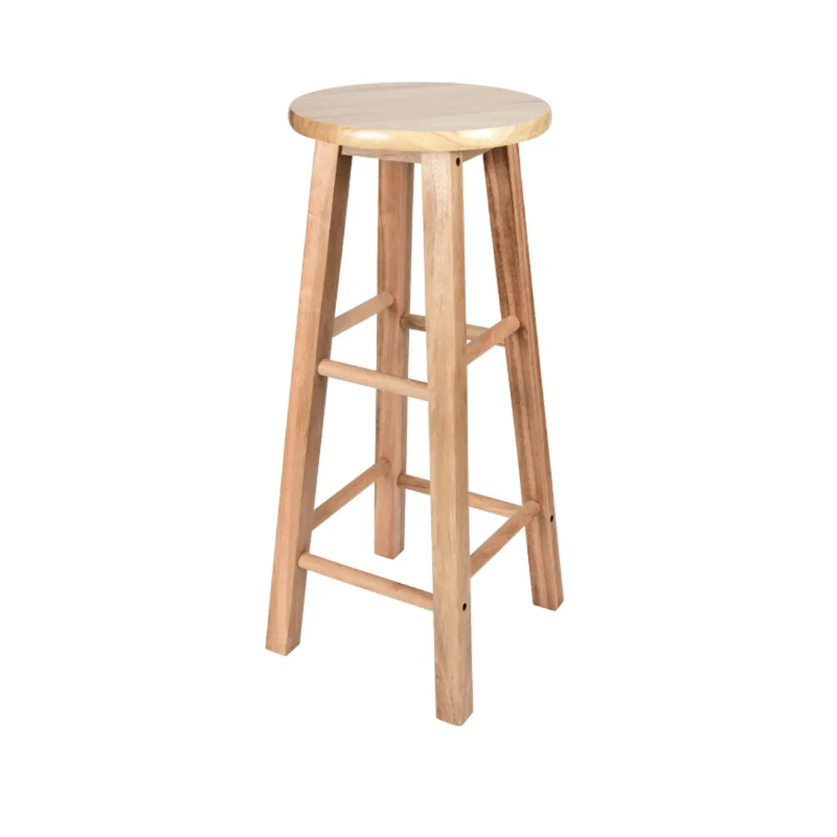 Natural Finish Oak Round Wood Backless Bar Stools – Homebaa