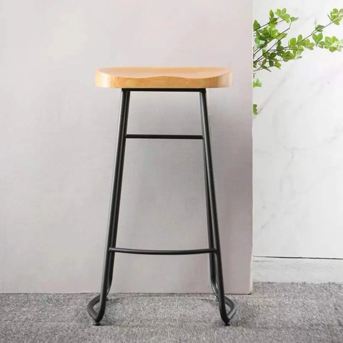 Natural Finish Saddle Wood Backless Sled Bar Stool – Homebaa