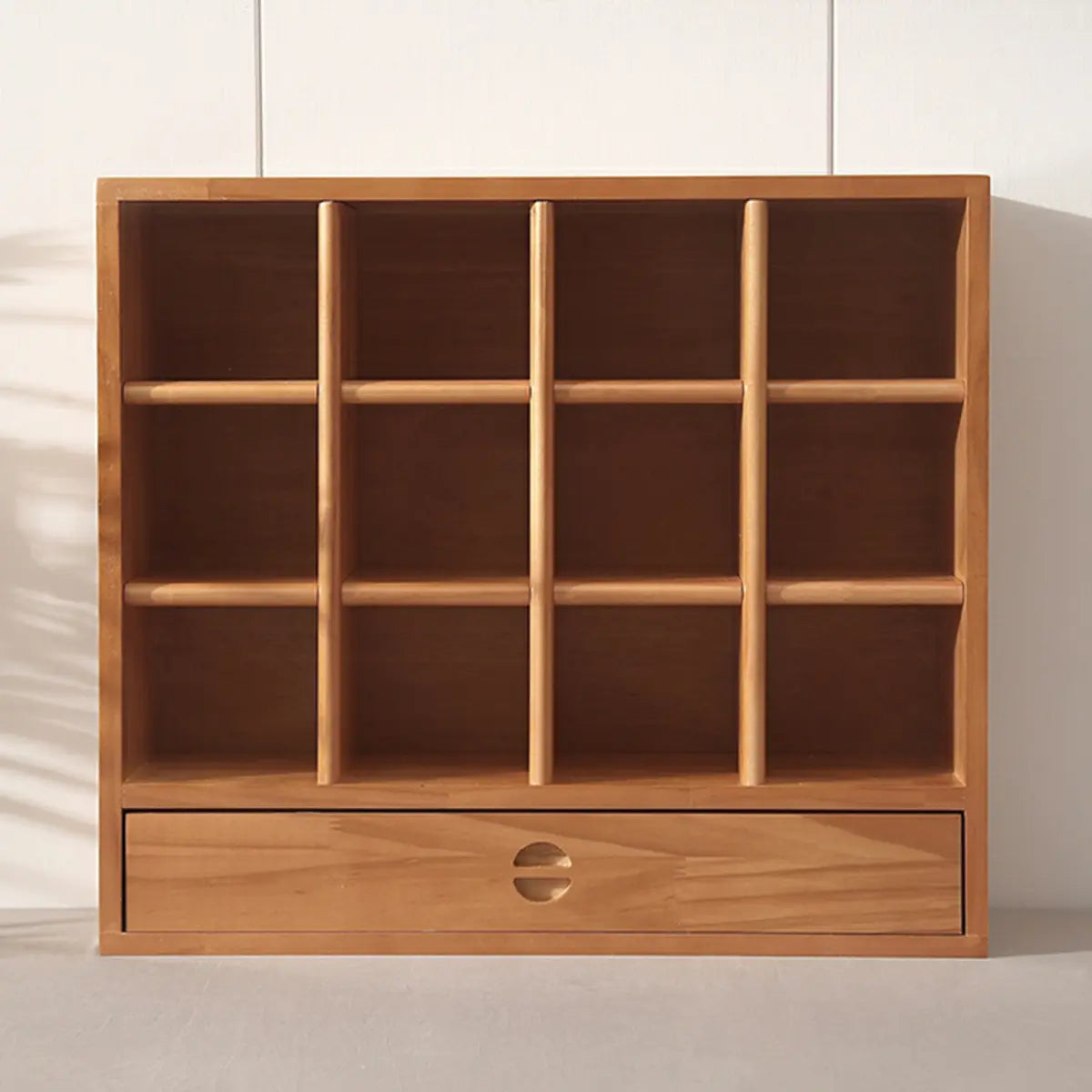 Natural Finish Square Wood Open Display China Cabinet – Homebaa