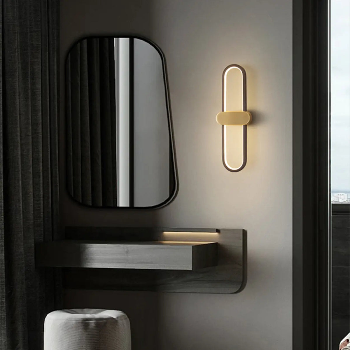 Simple Gold Oval LED Vanity Wall Light Fixtures – Homebaa