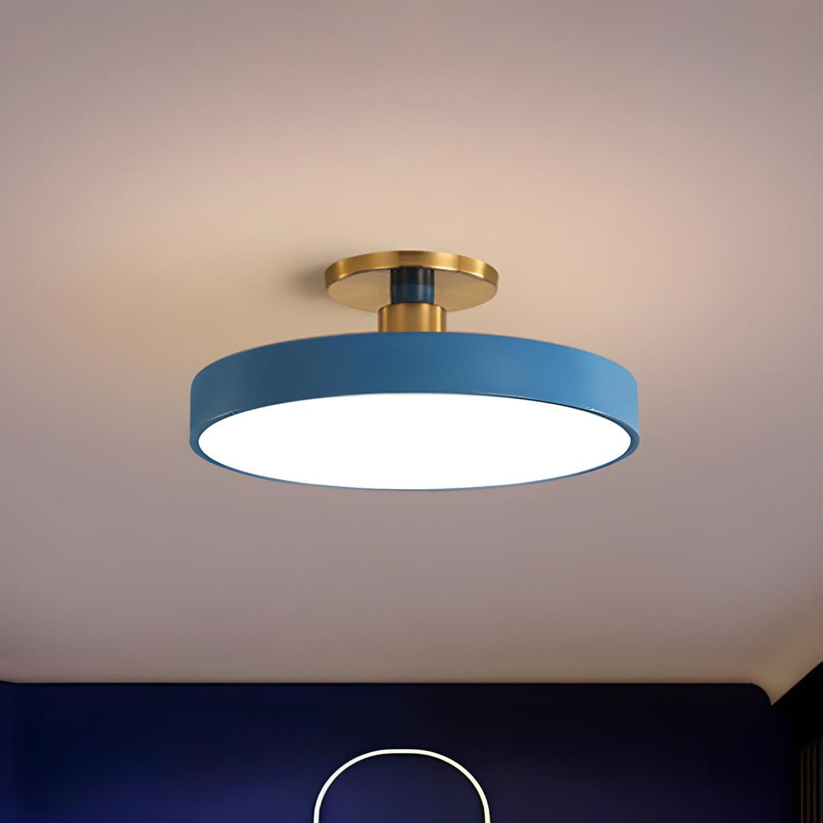 Simplicity Blue Round LED Semi-Flush Mount Ceiling Lamp – Homebaa