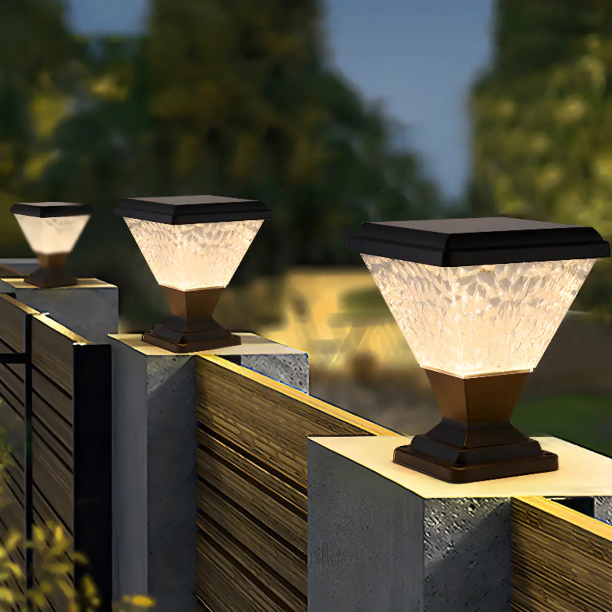 Stylish Conical Glass Black LED Outdoor Post Table Lamp – Homebaa