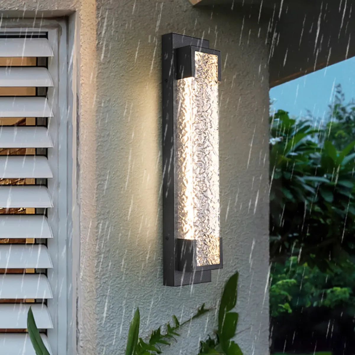 Trendy Geometric Steel Outdoor LED Wall Light Black – Homebaa