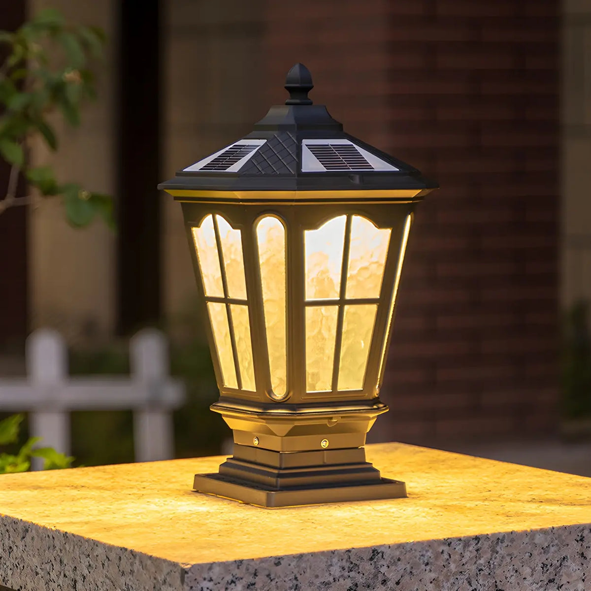 Vintage Lantern Style Solar Outdoor Post Table Lamp – Homebaa