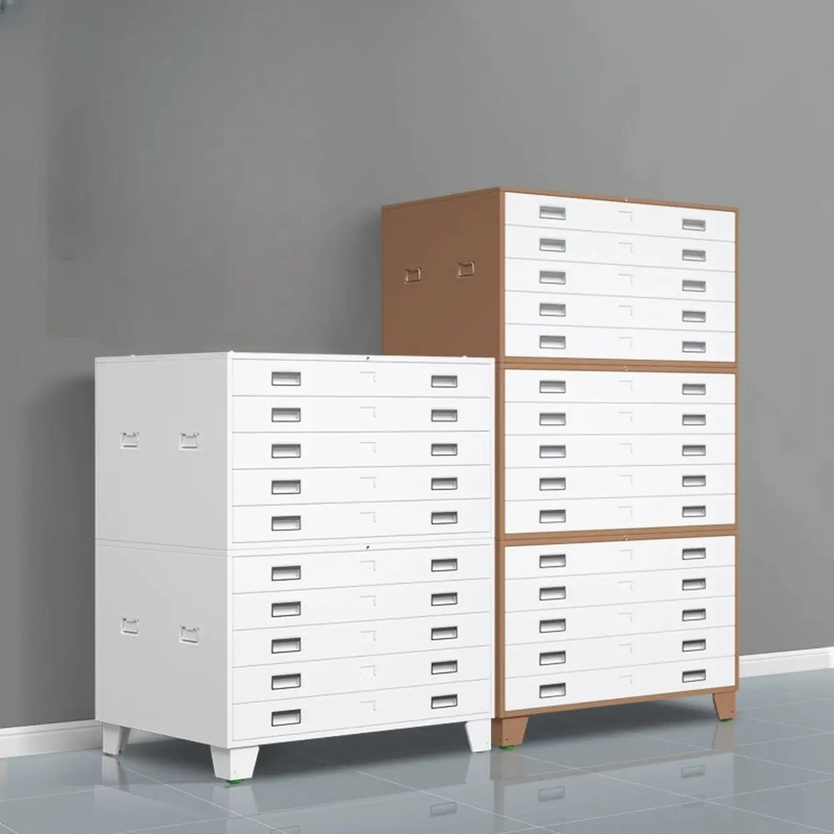 Waterproof Horizontal Steel Filing Cabinet with Drawers – Homebaa